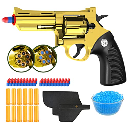 Soft Bullet Toy Gun Revolver with 1000 Water Beads 40 Soft Bullets ...