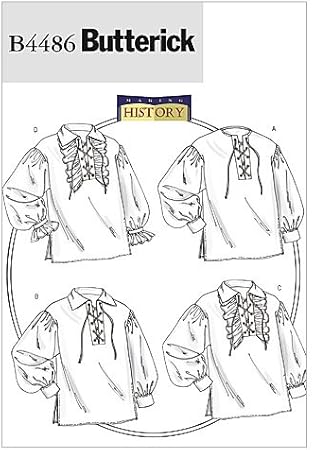 Amazon.com: BUTTERICK PATTERNS B4486 Men's/Misses' Shirt, Size XM (SML ...
