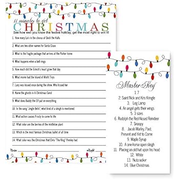 Amazon.com: Red and Gold Christmas Word Scramble Party Game Set (25 ...