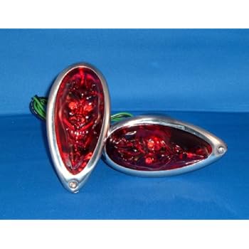 Amazon.com: custom hot rod accessories Tear Drop Tail Lights with Blue ...