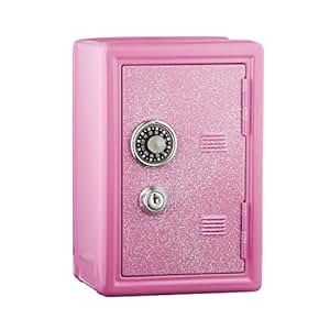 Kids Safe Bank, Made of Metal, with Key and Combination Lock, Pink ...