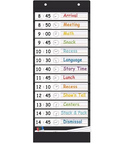 Daily Schedule Organizer Dry-erase Cards Educational Youngever ...