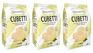 Amazon.com: dolcetto Lemon Cubetti, Luscious Crème Filled Wafer Cookies ...