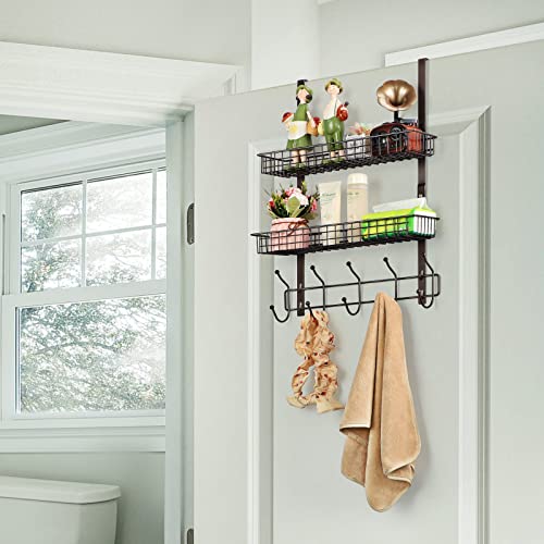 Over The Door Hanger Organizer Metal Door Hanging Coat Rack with 2 ...