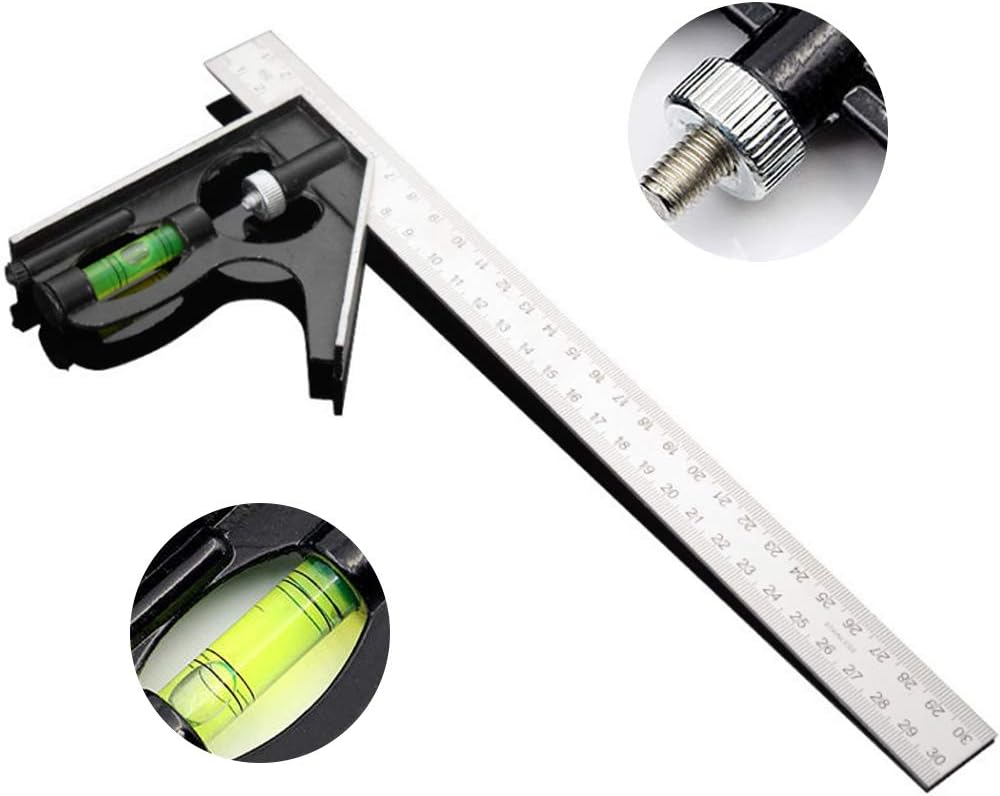 12-Inch 300mm Adjustable Engineers Combination Square Set，Universal ...