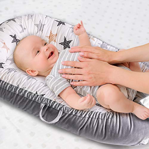 TCBunny Baby Lounger, Baby Nest Portable Infant Bassinet 100% Cotton ...