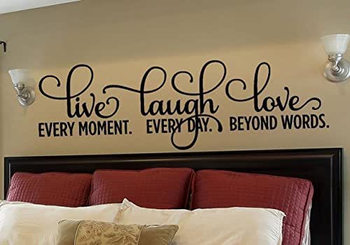 Amazon.com: Inspirational Quotes Wall Decals, Live Laugh Love Removable ...