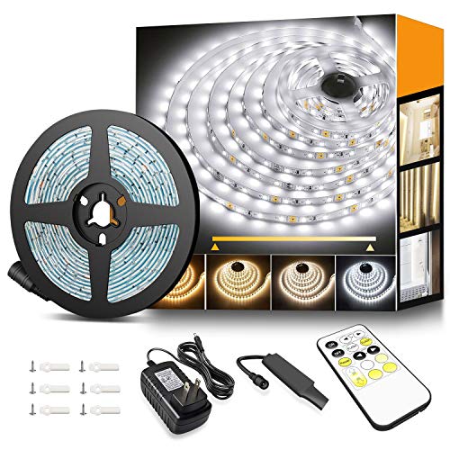 Tunable White LED Strip Lights with RF Remote, 600 LEDs Vanity Lights ...