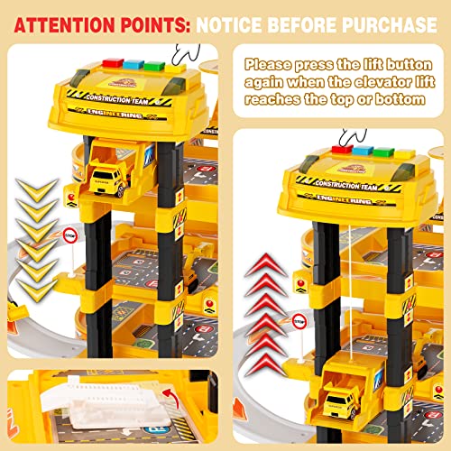 UNIH City Ultimate Garage Playset, Car Garage Toys for Boys with Electric Elevator, Tower Cars ...