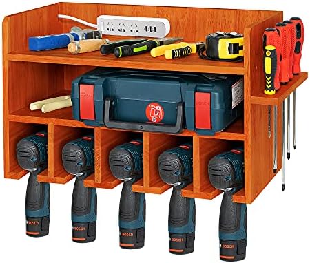 T-SIGN Power Tool Storage Organizer, Brown Drill Holder Wall Mount ...