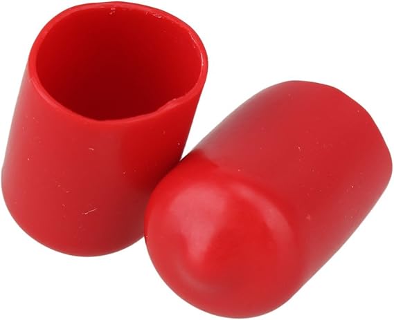 50pcs 12mm Soft Rubber Round Caps Screw Thread Protector Red Insulating ...