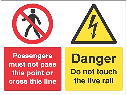 Caledonia Signs 13261Q Sign, Passengers Must Not Pass/Touch Live Rail ...