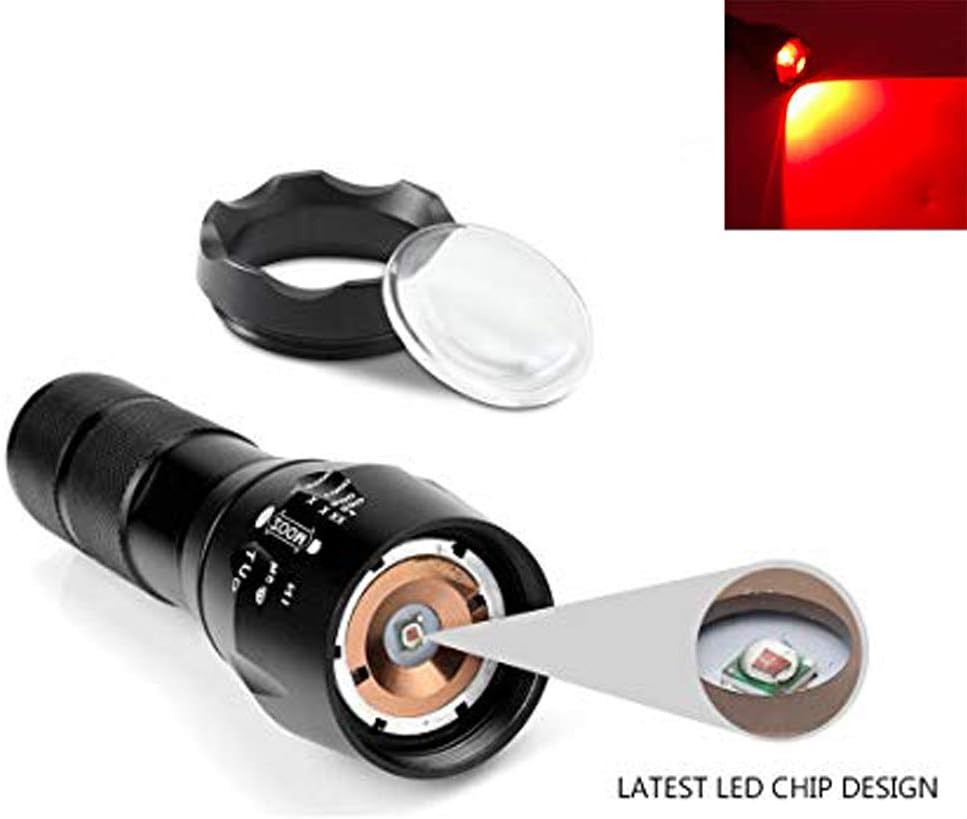 Red Light LED Torch, Red Tactical Hunting Flashlight Signal Torches ...