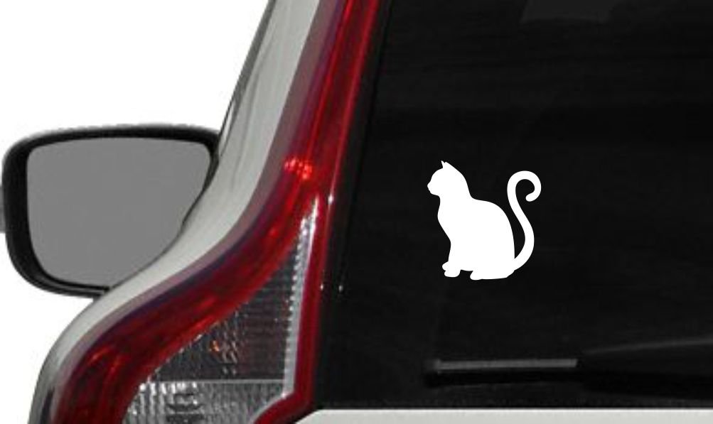 Amazon.com: Cat Silhouette Cartoon Version 3 Car Vinyl Sticker Decal ...