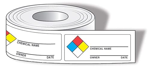 Accuform Chemical Identifier Label, 500 Labels, Yellow, Diamond Shape ...