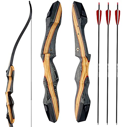 Lightning Archery Recurve Bow and Arrow Set 62" Archery Hunting Bow ...