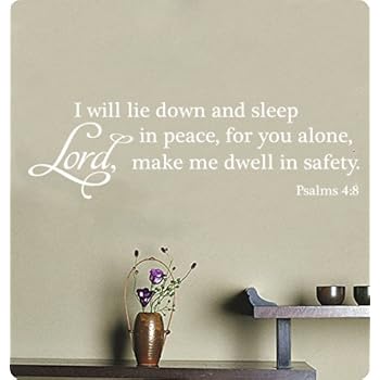 Amazon.com: 40" White I Will Lay Down and Sleep in Peace for You Alone ...