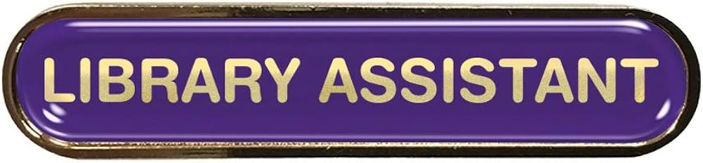 Capricornone Library Assistant Violet School Bar Badge: Amazon.co.uk ...