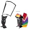 Fomito Universal Flash Reflector Diffuser Bender + 12 pcs Flash Color ...