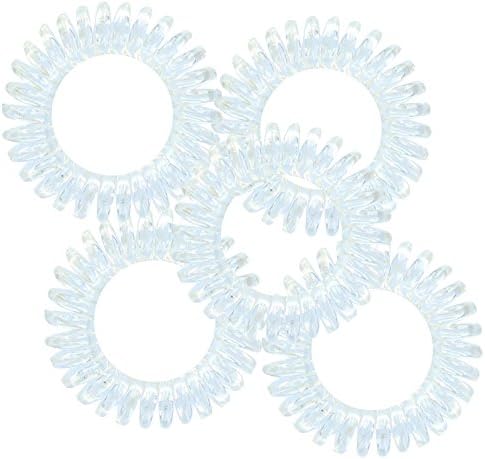 Pretty Pack of 5 Plastic Spiral Hair Bobbles -Clear: Amazon.co.uk: Beauty