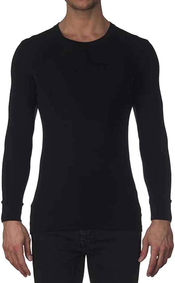 Liabel. Maglia Uomo Caldo Cotone Manica Lunga Girocollo Nera - 02828 ...