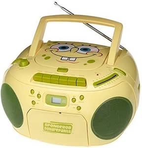 Bob Esponja CD Boombox, Cassette, Radio Am/FM, Color Amarillo : Amazon ...