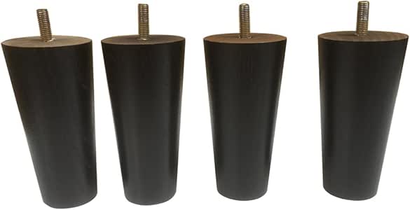 Sofa Legs Set of 4, Round 5 Inch Replacement Solid Wood Furniture Leg ...
