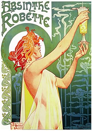 Amazon.com: Absinthe Robette Poster, Art Nouveau, Vintage Advertising ...