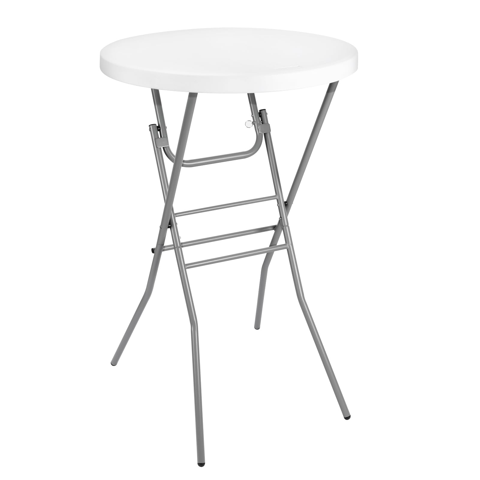Byliable 28in Cocktail Table White High Top Folding, Round Portable Bar ...
