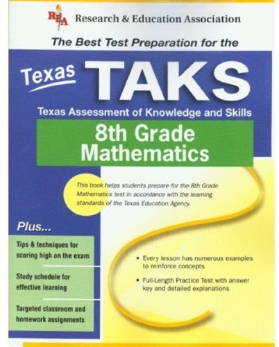 Amazon.com: Texas TAKS Grade 8 Math (REA) - The Best Test Prep for TX ...
