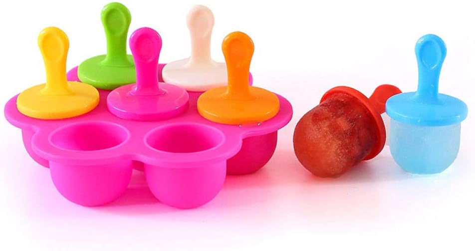 Mini-Silikon-Eis am Stiel-Form, 7-Kavitäten-DIY-Eis-Pop-Form mit bunten ...