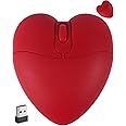 Amazon.com: Wireless Bluetooth Mouse Cute Red Love Heart Shape Silent ...