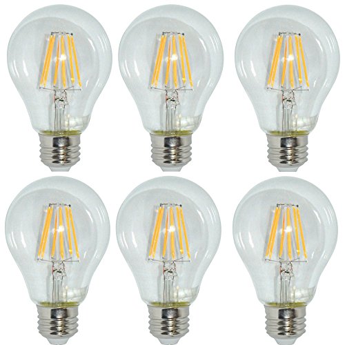 A21 LED Vintage Filament Bulbs, 8W (75W Equivalent), 920 Lumens, 2700K ...