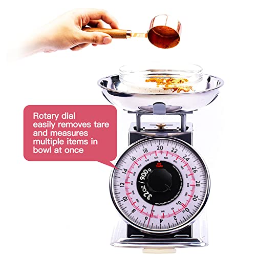 Tada Precise Portions Analog Food Scale - Stainless Steel, Removable ...