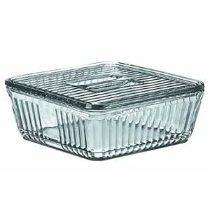 Amazon.com: Anchor Hocking 12 Cup Square Glass Bake And Keep With Glass ...