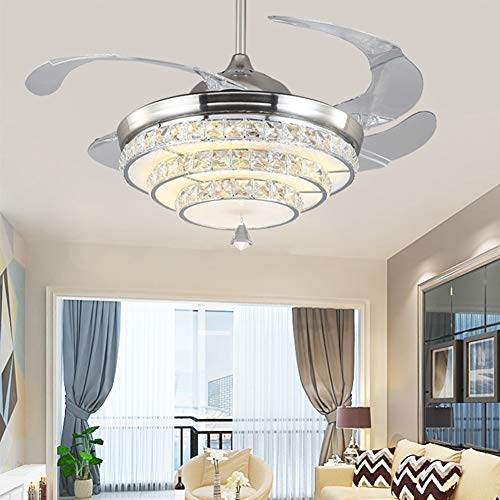 TFCFL Indoor LED Ceiling Fan with Light and Remote Control Black 42 ...