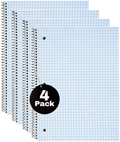 1InTheOffice Graph Composition Book, Wirebound, 8" x 10.5" Graph Paper ...