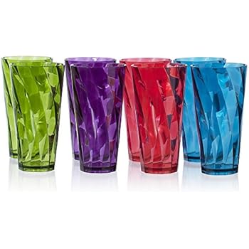 Amazon.com | Colorful Stackable Acrylic Tumblers - Set of 8: Plastic ...