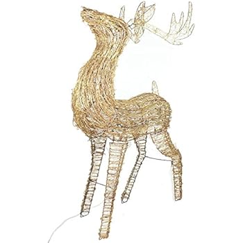 Amazon.com: 48" Animated Crystal 3-D Standing Buck Reindeer Lighted ...