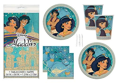 Aladdin Theme Birthday Party Supplies Set Serves 16 - Tablecover ...
