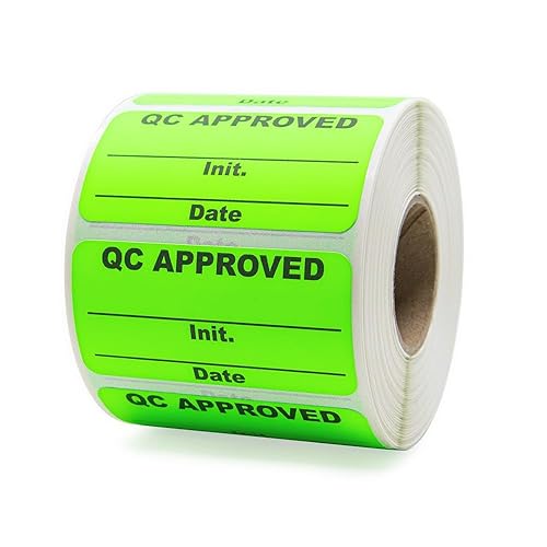 QC Approved 2" x 1" Labels Quality Control Inventory Approval Stickers ...