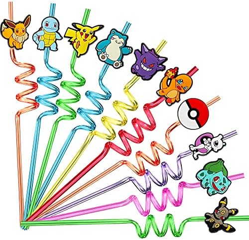 25Pcs Game Party Favors Reusable Drinking Straws, 10 Designs Cartoon ...