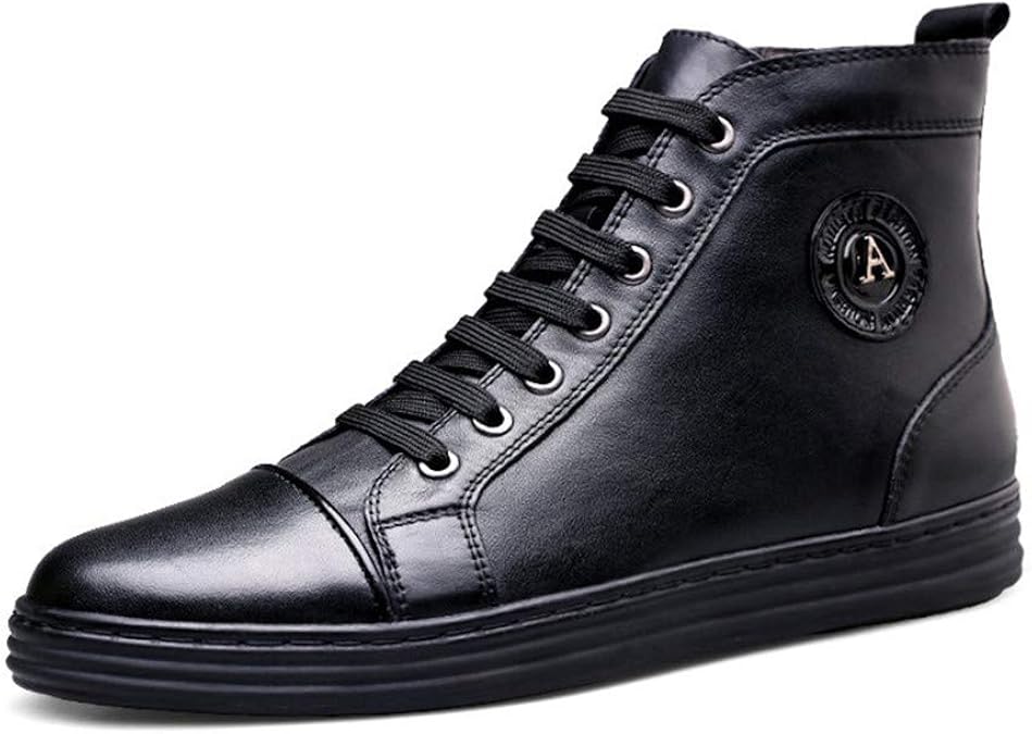 JHGK Botas de Piel, Botas de Nieve con Cordones Informales para Uso al ...