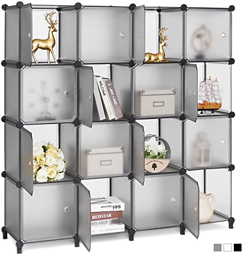 ANWBROAD Cube Storage Organizer, 16-Cube Modular DIY Book Shelf with ...