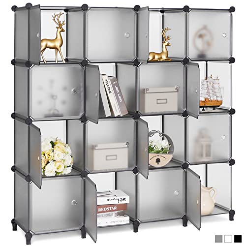 ANWBROAD Cube Storage Organizer, 16-Cube Modular DIY Book Shelf with ...