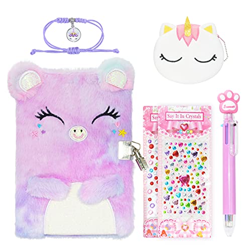 Sicbanna Cat Diary for Girls with lock and keys, Kids Journal School ...