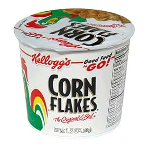 Amazon.com: Kellogg's Corn Flakes Cereal Cups, 1.5-Ounce Cups (Pack of ...