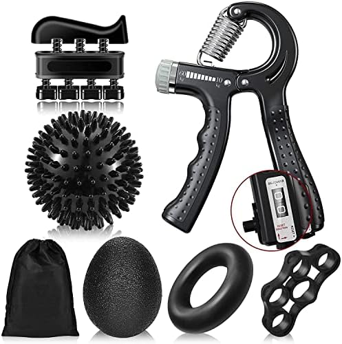 Arabest Grip Strength Trainer Kit with Counter 6 Pack, Adjustable Hand ...
