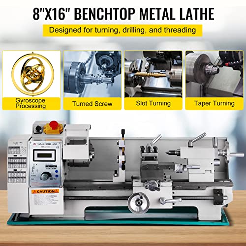 BestEquip Metal Lathe, 8" x 16" Benchtop Lathe, Mini Metal Lathe 0-2500 ...