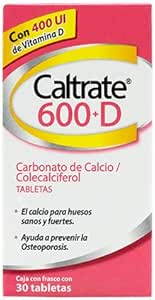 Caltrate Suplemento de Calcio 600 +D 600mg / 400 UI Frasco con 30 ...